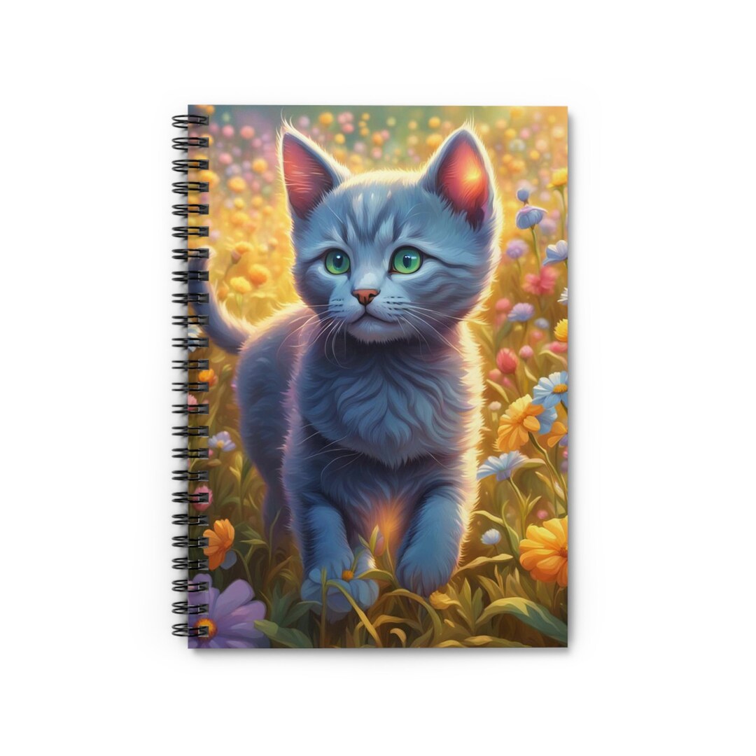 Russian Blue Kitten Spiral Notebook Ruled Line - Etsy