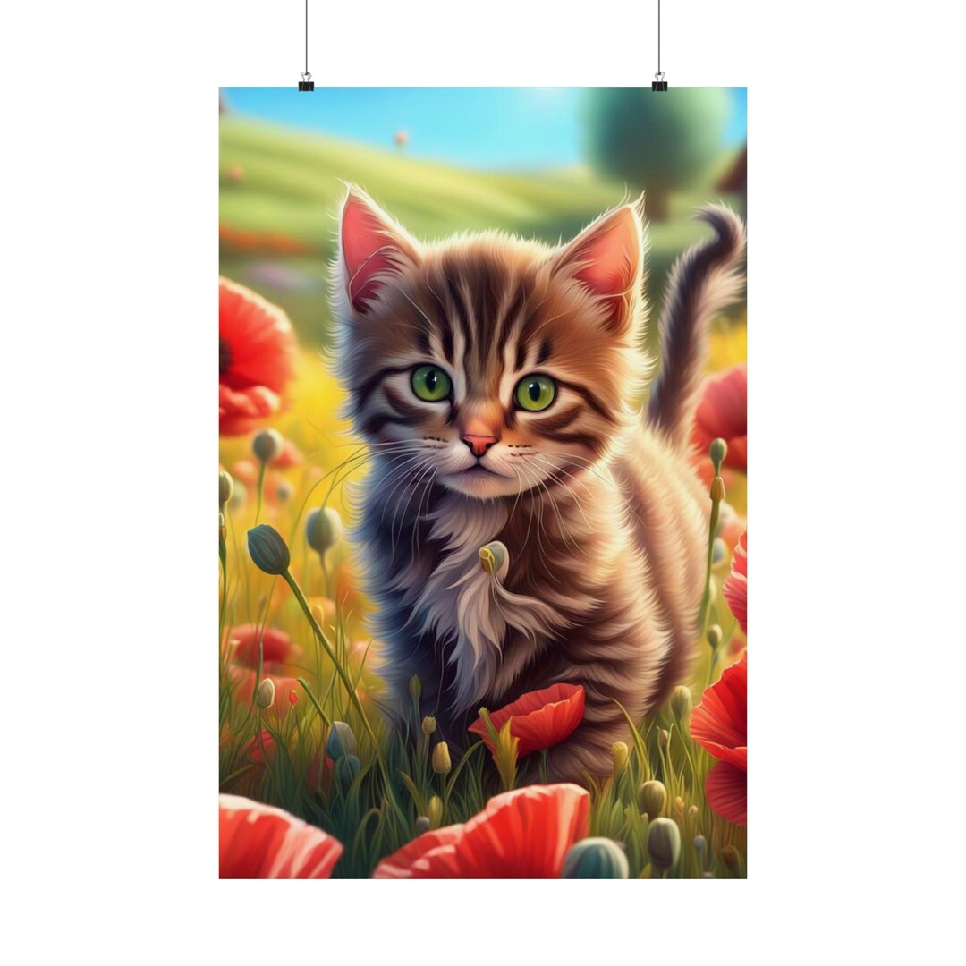 Tabby Kitten Matte Vertical Posters - Etsy