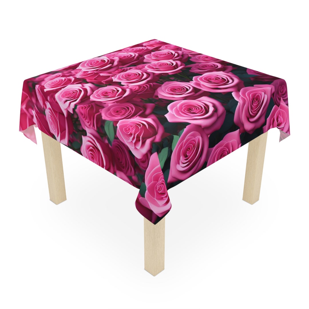 Pink Roses Tablecloth - Etsy