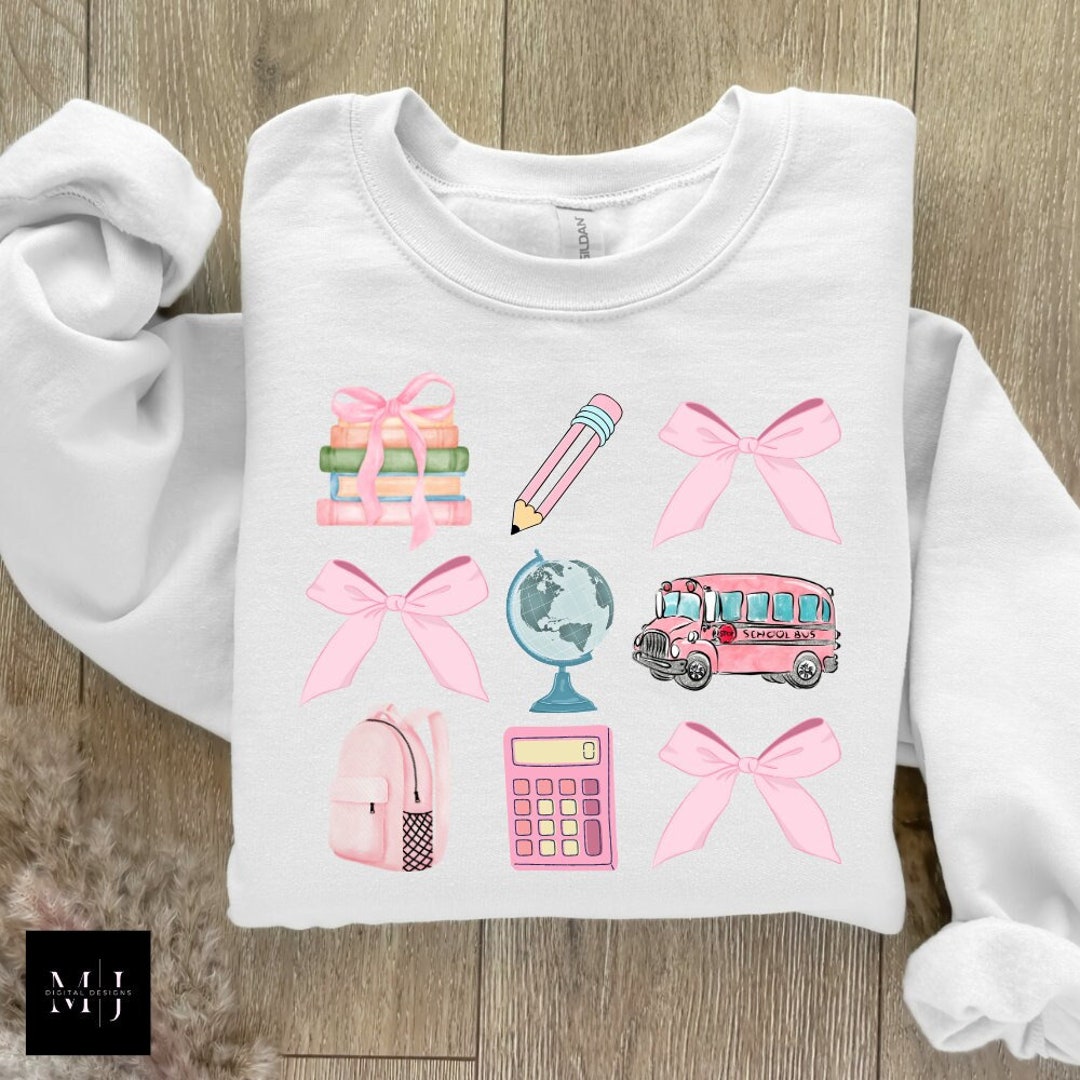 Preppy All Pink School PNG Digital DTF File - Etsy