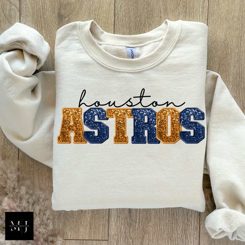 Faux Glitter Astros PNG Digital DTF File - Etsy