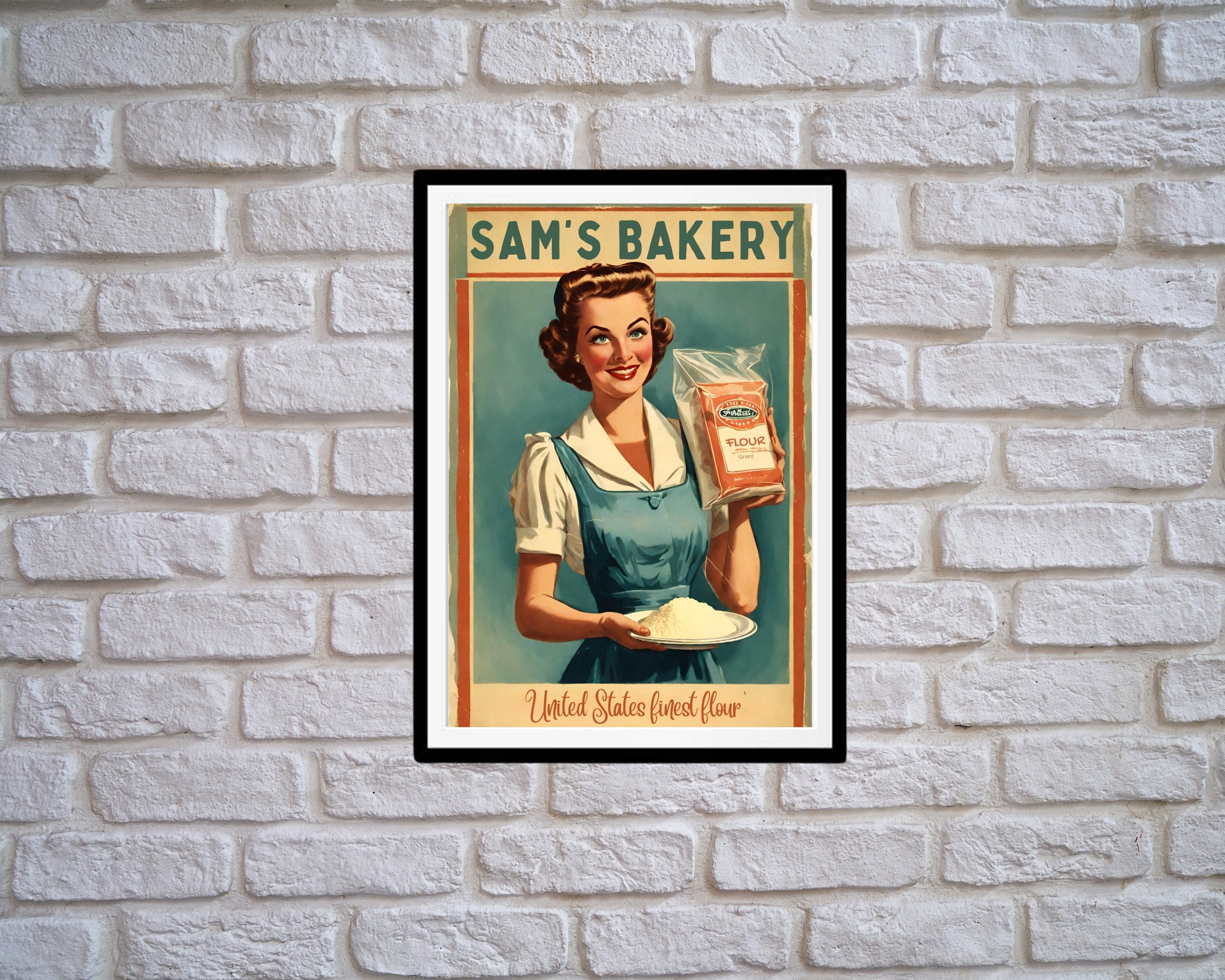 Retro Poster 50s Housewife, Old Advertisement, Set of 6, Digital ...
