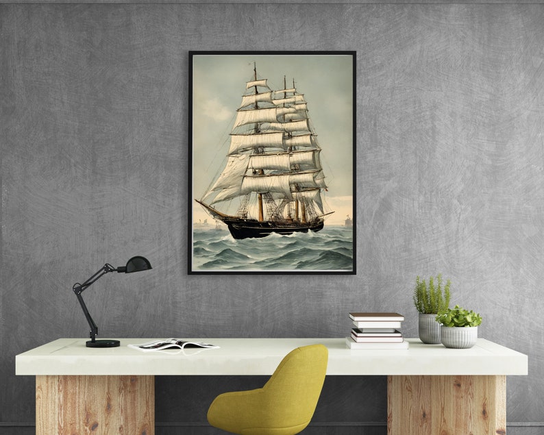 Vintage Nautical Poster, Set of 10, Digital Download, Gallery Wall Art ...