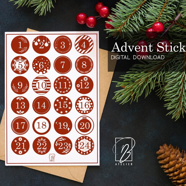 Christmas Countdown Stickers - Etsy