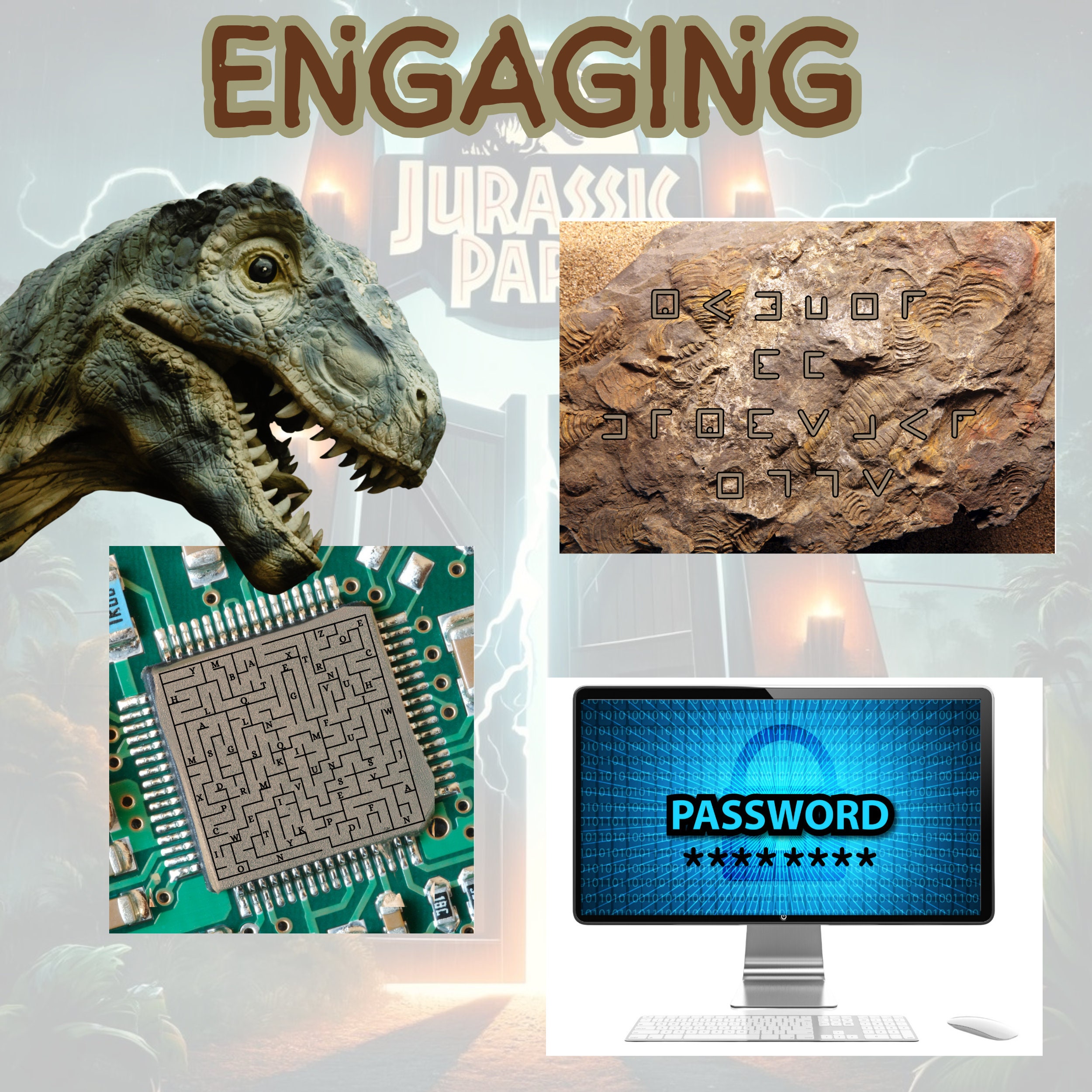 Escape Jurassic Park Printable Escape Room Kit, Perfect for Parties & Family Game Night Dinosaur ...