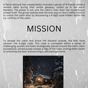 SNOWED IN Escape Room, Printable Escape Room, Instant Download, Escape ...