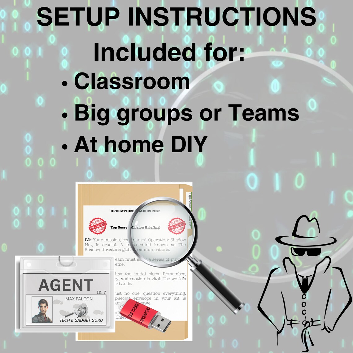 Operation Shadow Net Printable Spy-themed Escape Room Game Instant ...