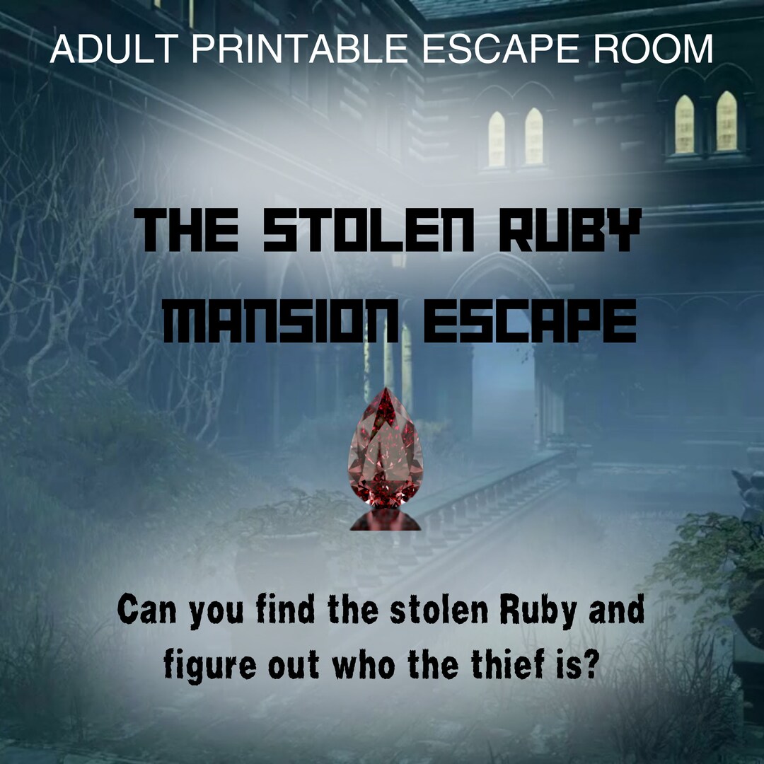 Stole Ruby MANSION Escape Room, Printable Escape Room, Instant Download ...