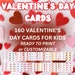 Printable Valentine's Day Cards for Kids 160 Cards Over 20 Different ...