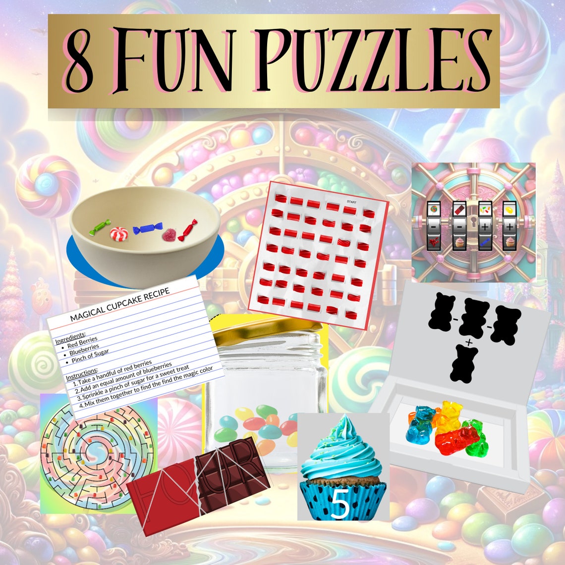 The Enchanted Candy Vault Escape Room Printable Puzzles 6&up Instant ...