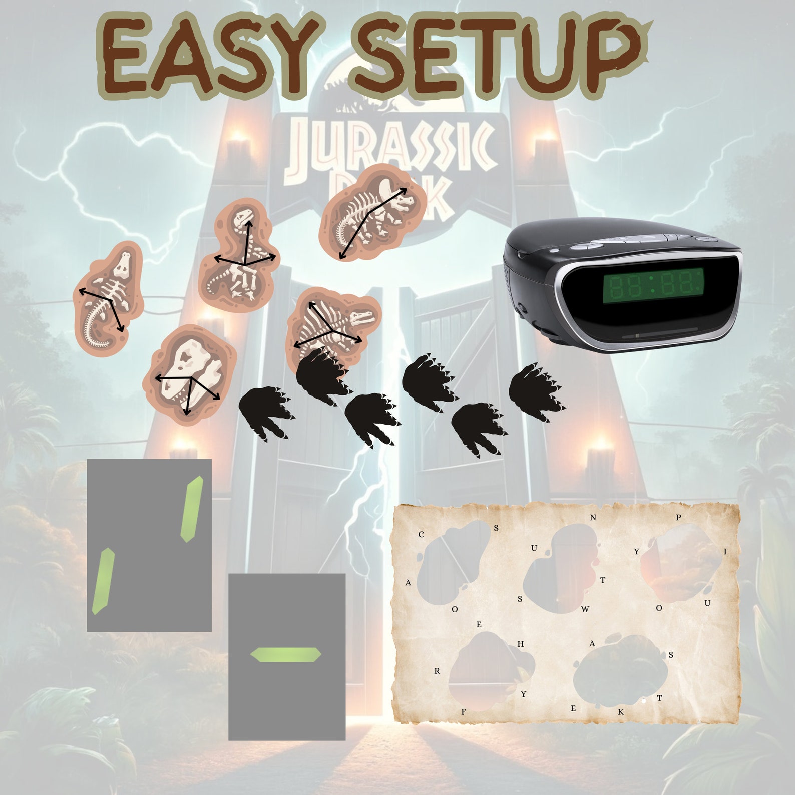 Escape Jurassic Park Printable Escape Room Kit, Perfect for Parties & Family Game Night Dinosaur ...