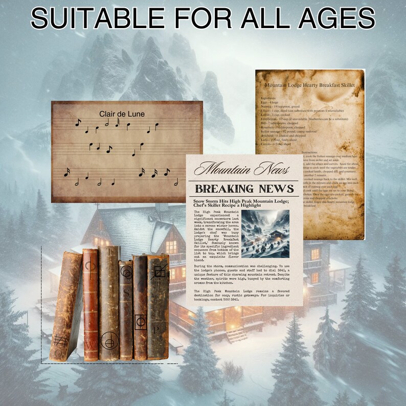 Mountain Lodge Escape Room Snowed in Escape Room Instant Download ...