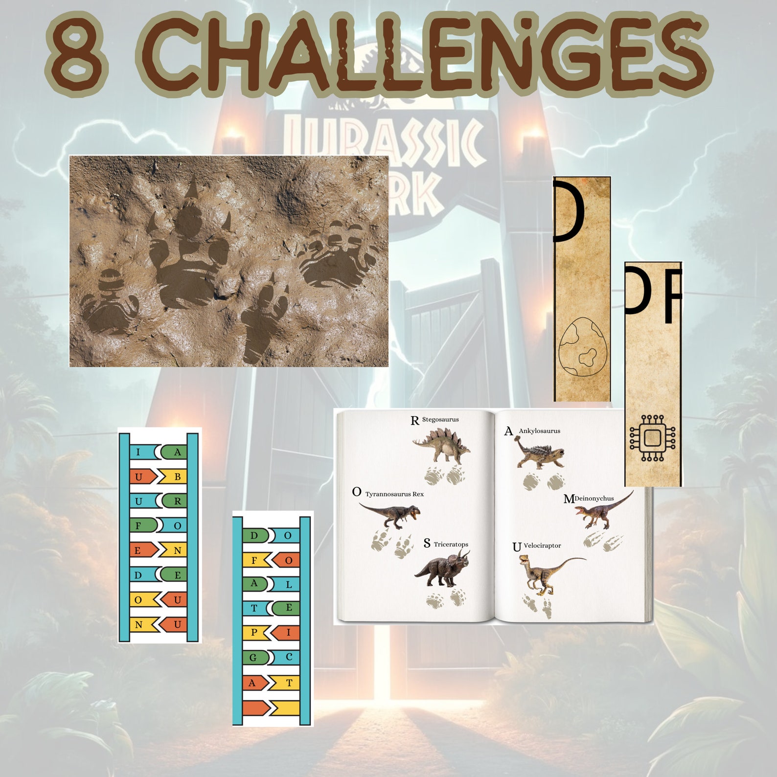 Escape Jurassic Park Printable Escape Room Kit, Perfect for Parties & Family Game Night Dinosaur ...