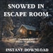 SNOWED IN Escape Room, Printable Escape Room, Instant Download, Escape ...