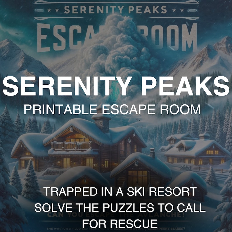 TRAPPED IN a Ski Resort Printable Escape Room Instant Download Escape ...