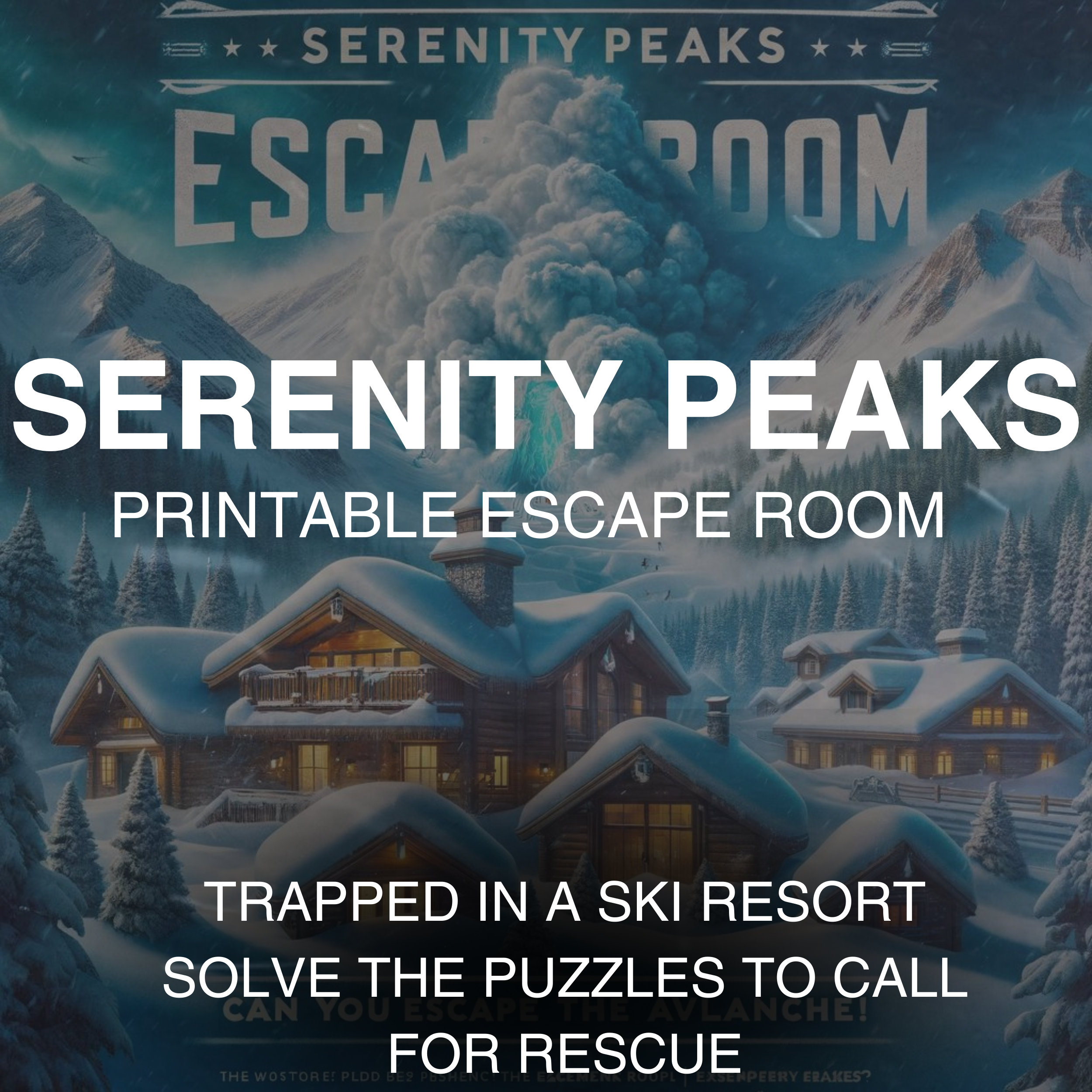 TRAPPED IN a Ski Resort Printable Escape Room Instant Download Escape ...