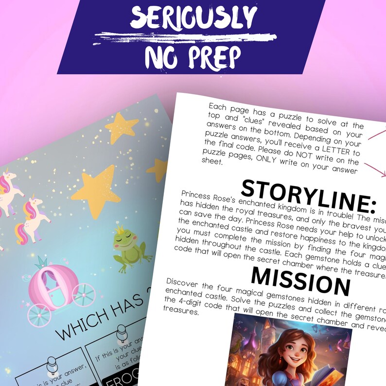 Princess Enchanted Escape Room for Kids Printable Escape Room Room ...
