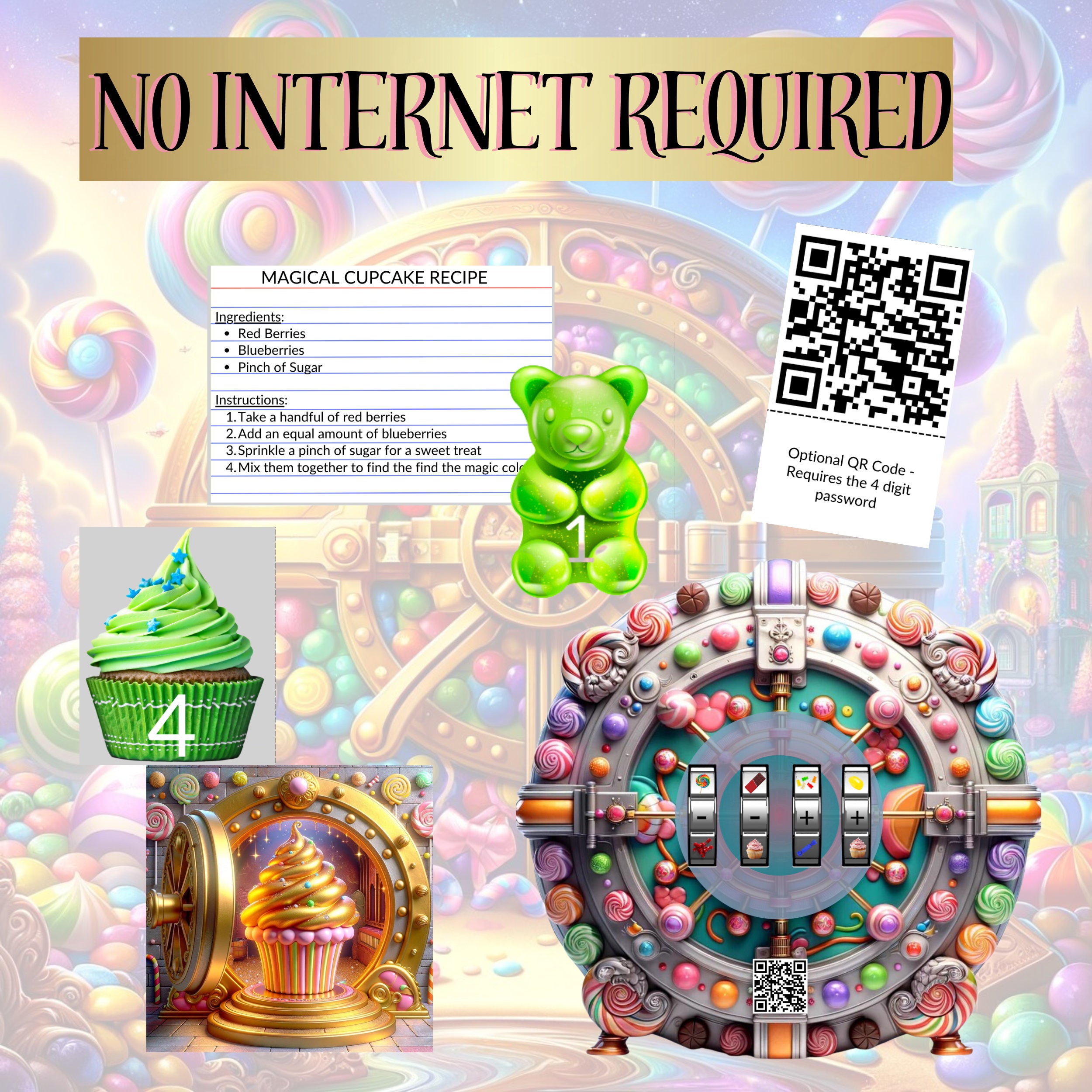 The Enchanted Candy Vault Escape Room Printable Puzzles 6&up Instant ...