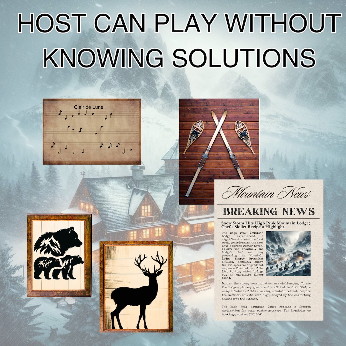Mountain Lodge Escape Room Snowed in Escape Room Instant Download ...