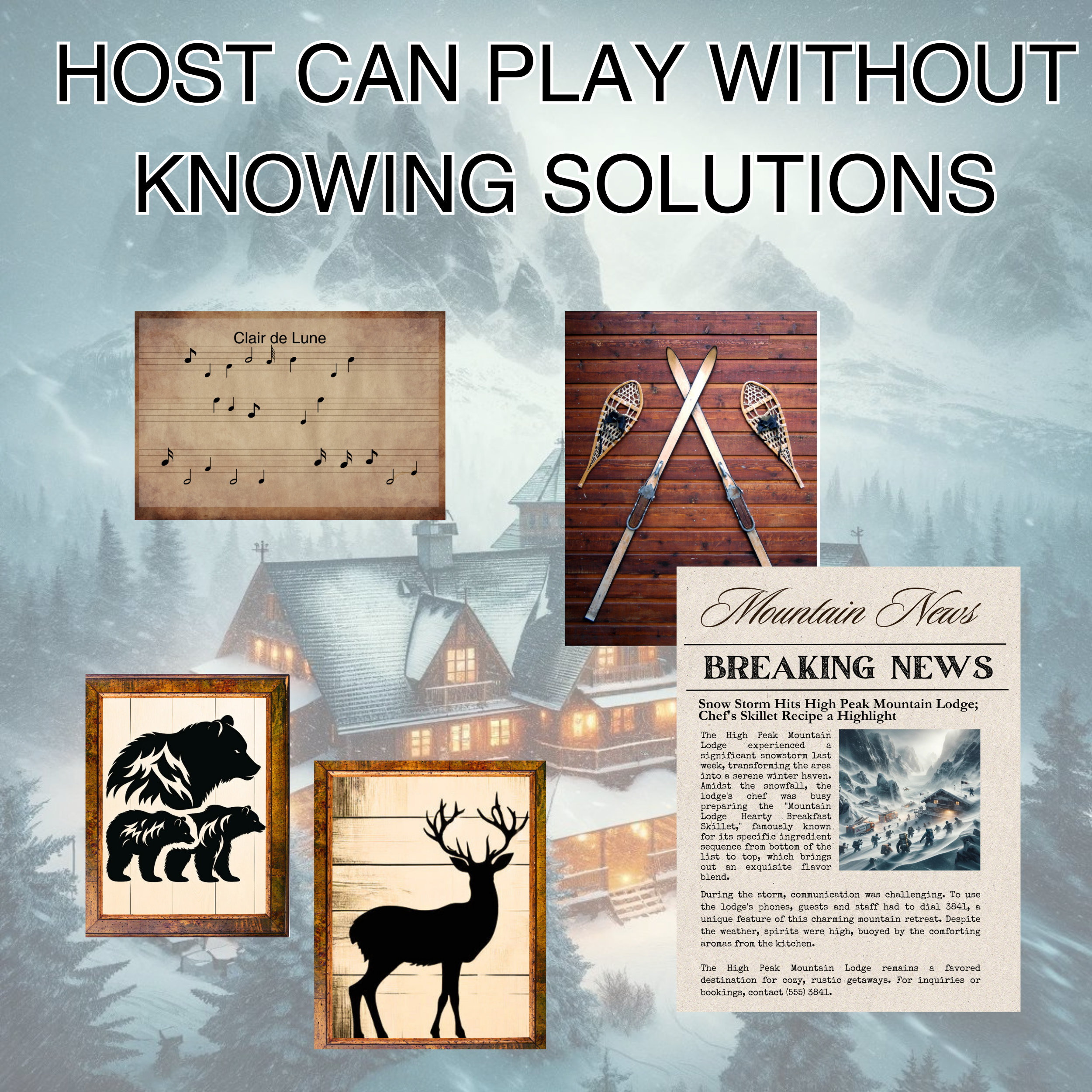 Mountain Lodge Escape Room Snowed in Escape Room Instant Download ...