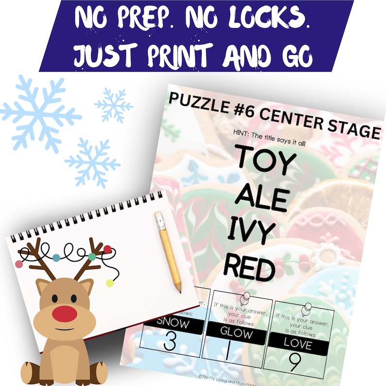 Santa's Magic Rescue Escape Room for Kids, Printable Christmas, DIY ...