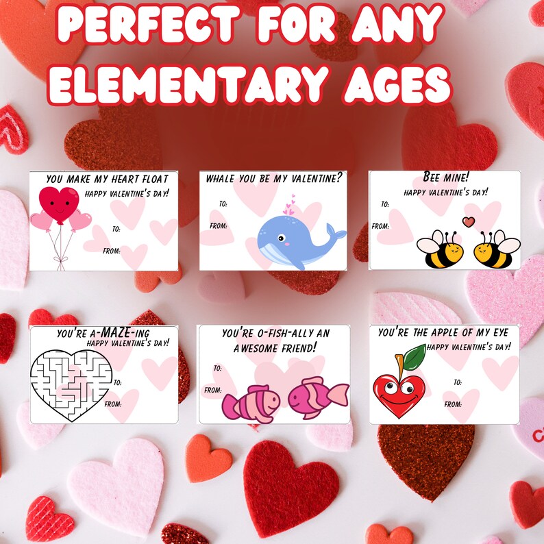 Printable Valentine's Day Cards for Kids 160 Cards Over 20 Different ...