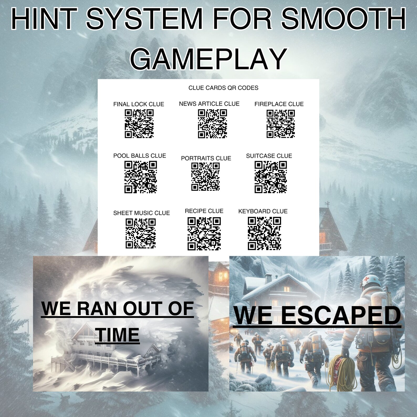 Mountain Lodge Escape Room Snowed in Escape Room Instant Download ...