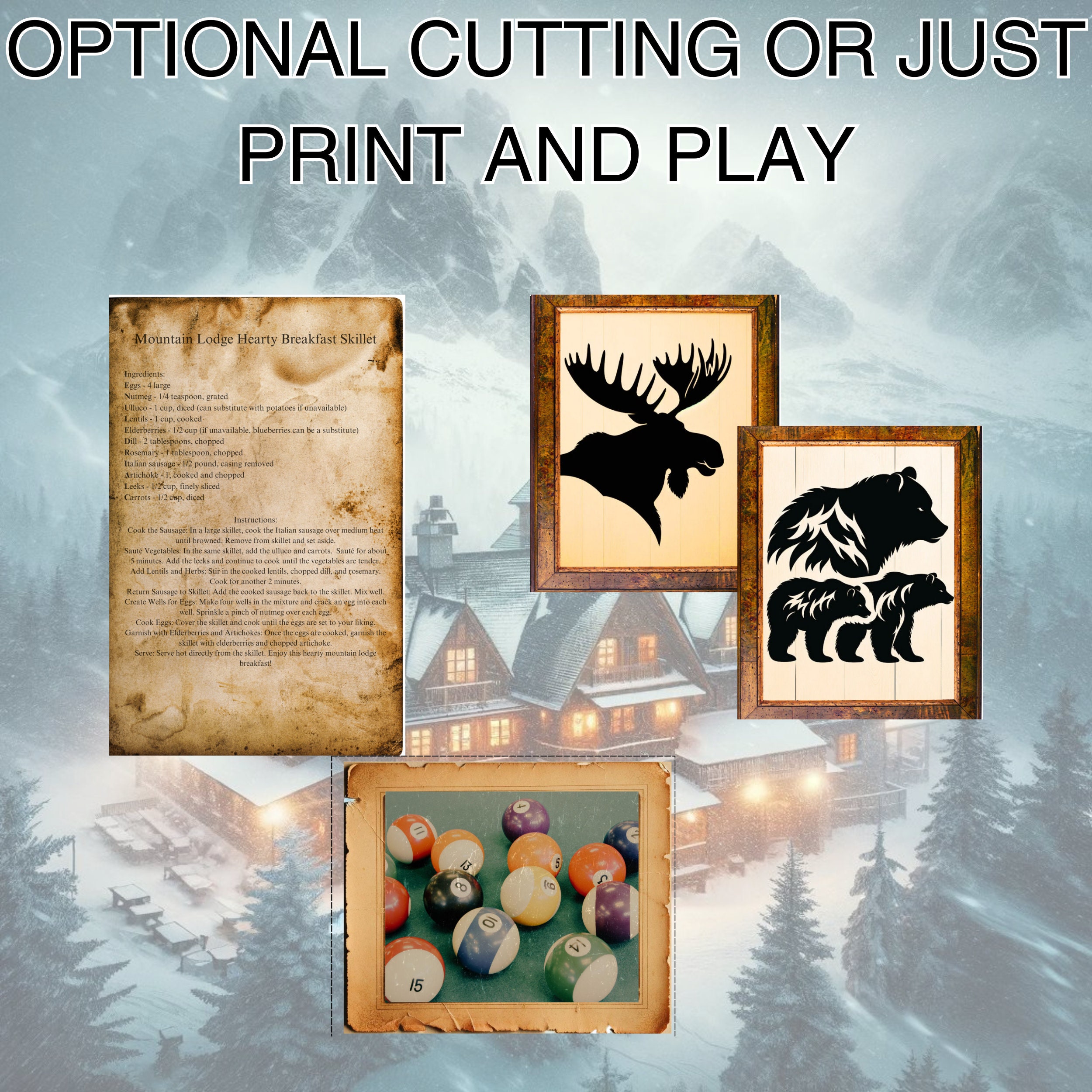 Mountain Lodge Escape Room Snowed in Escape Room Instant Download ...