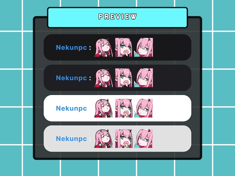 Ztwo Inspired Emote Pack – Cute Pink-haired Waifu | Discord, Twitch ...