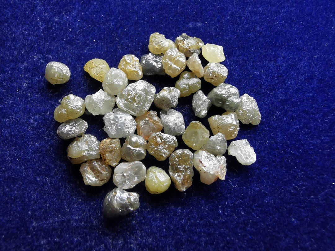 5 CT Natural Uncut Loose Diamond Lot 7 Pieces, Mix of Fancy Colors in ...
