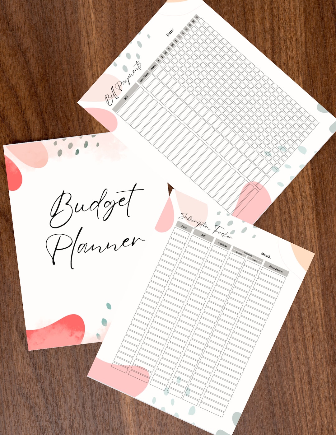 Printable Budget Planner, Money Management Tracker, Payment Schedule ...
