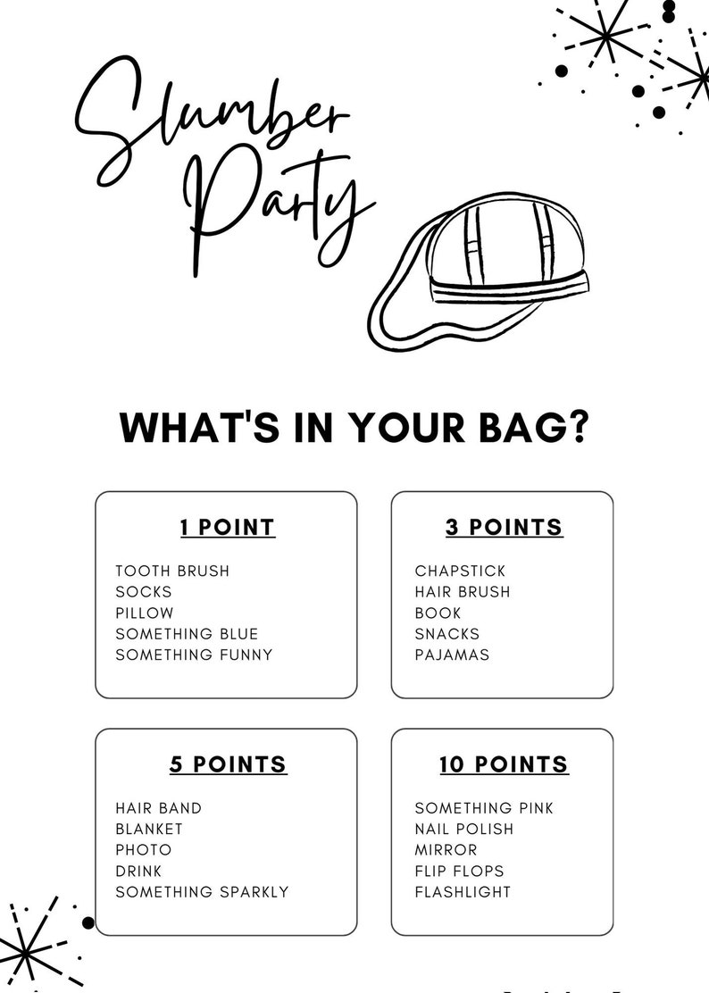 Slumber Party Games, Sleepover Games Bundle, Ready to Print, Kids Party ...