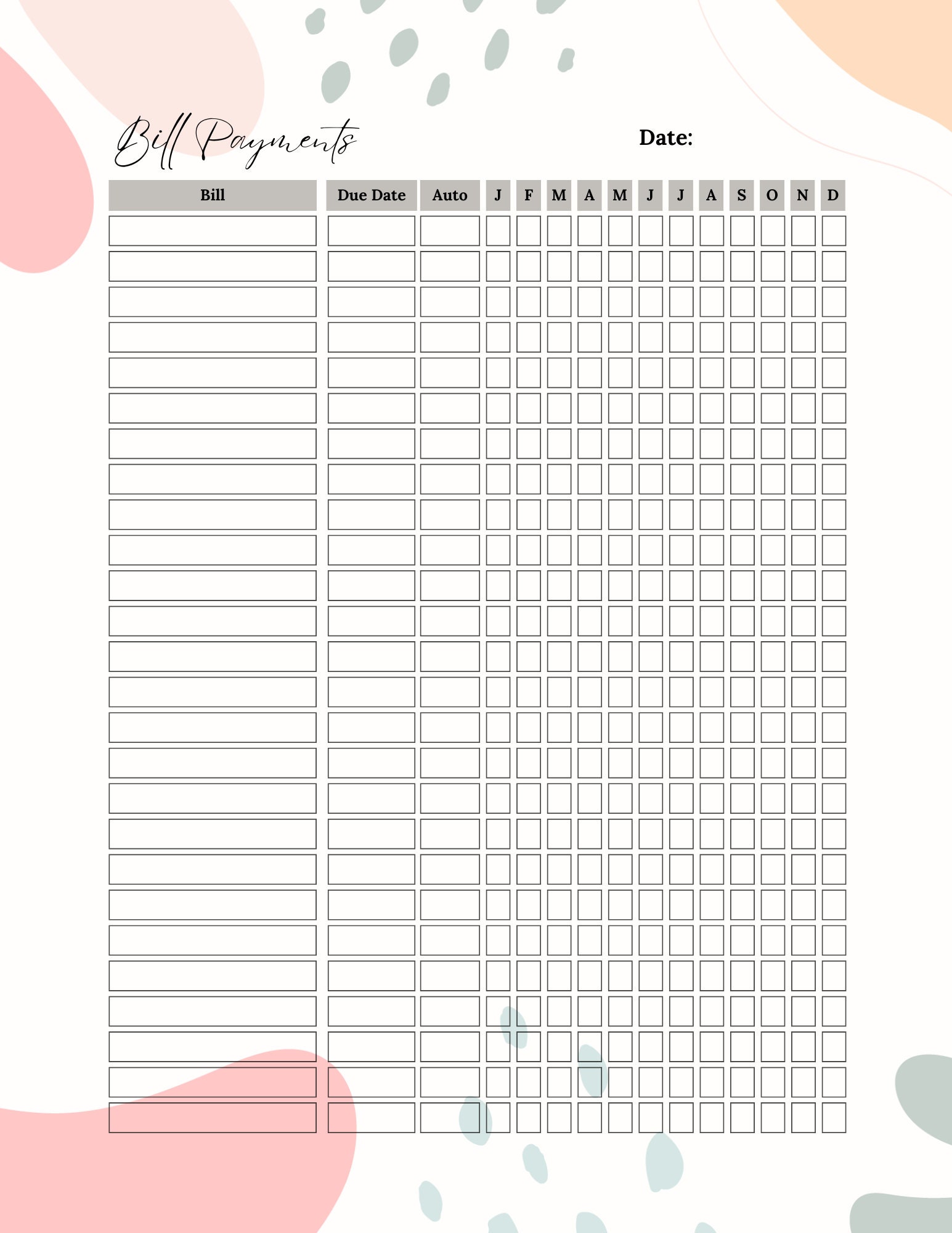 Printable Budget Planner, Money Management Tracker, Payment Schedule ...