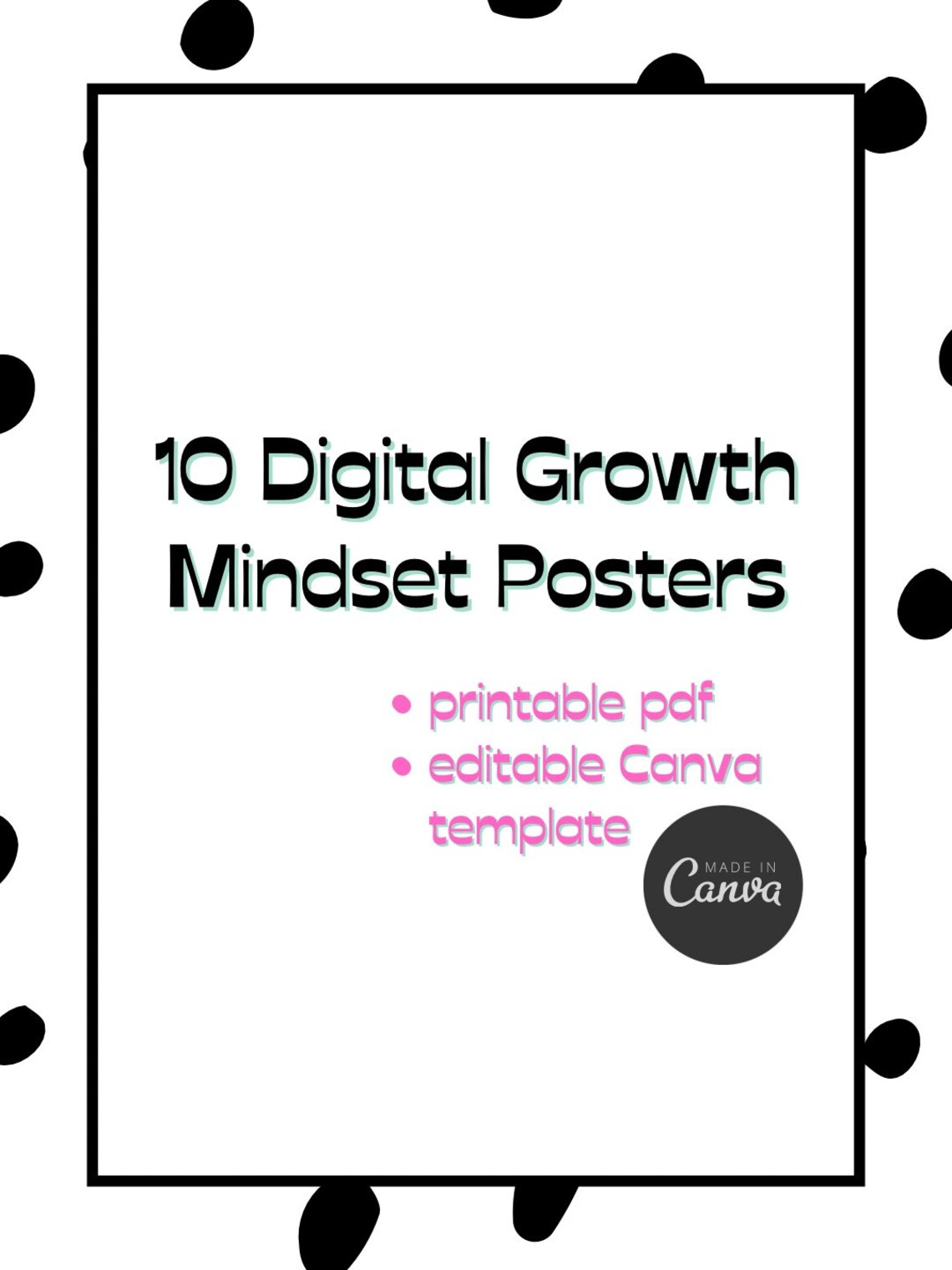 Printable Growth Mindset Posters, Editable Classroom Posters, Positive ...