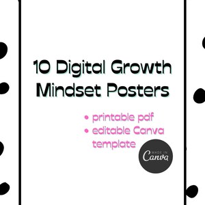Printable Growth Mindset Posters, Editable Classroom Posters, Positive ...