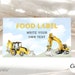 Editable Construction Food Label, Excavator Birthday Party Food Tent ...