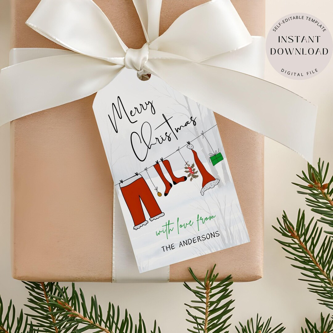 Christmas Gift Tag Template, Editable Funny Christmas Gift Tags, Fun ...