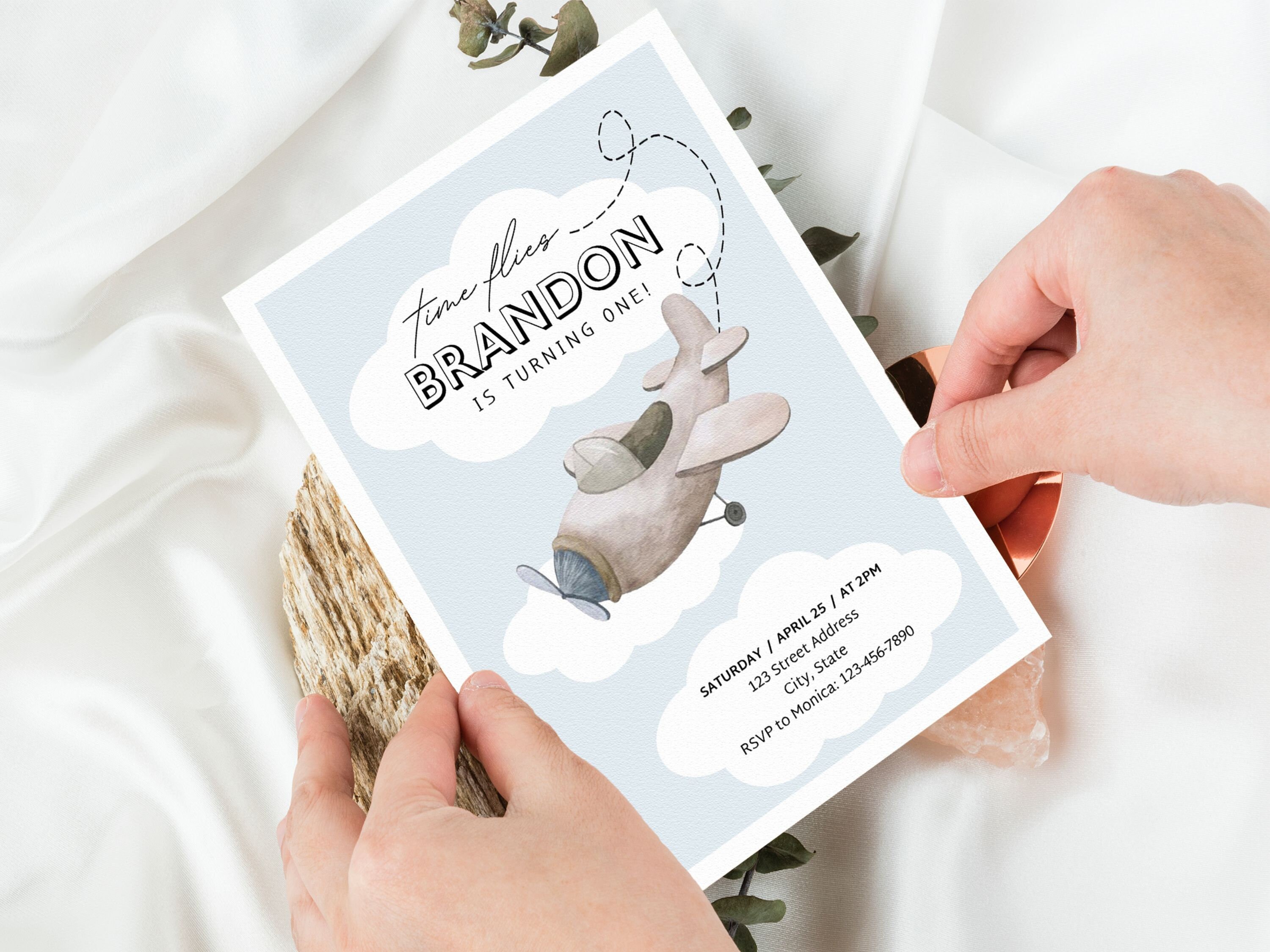 Airplane Birthday Invitation Template, Editable Aviation Birthday Party ...