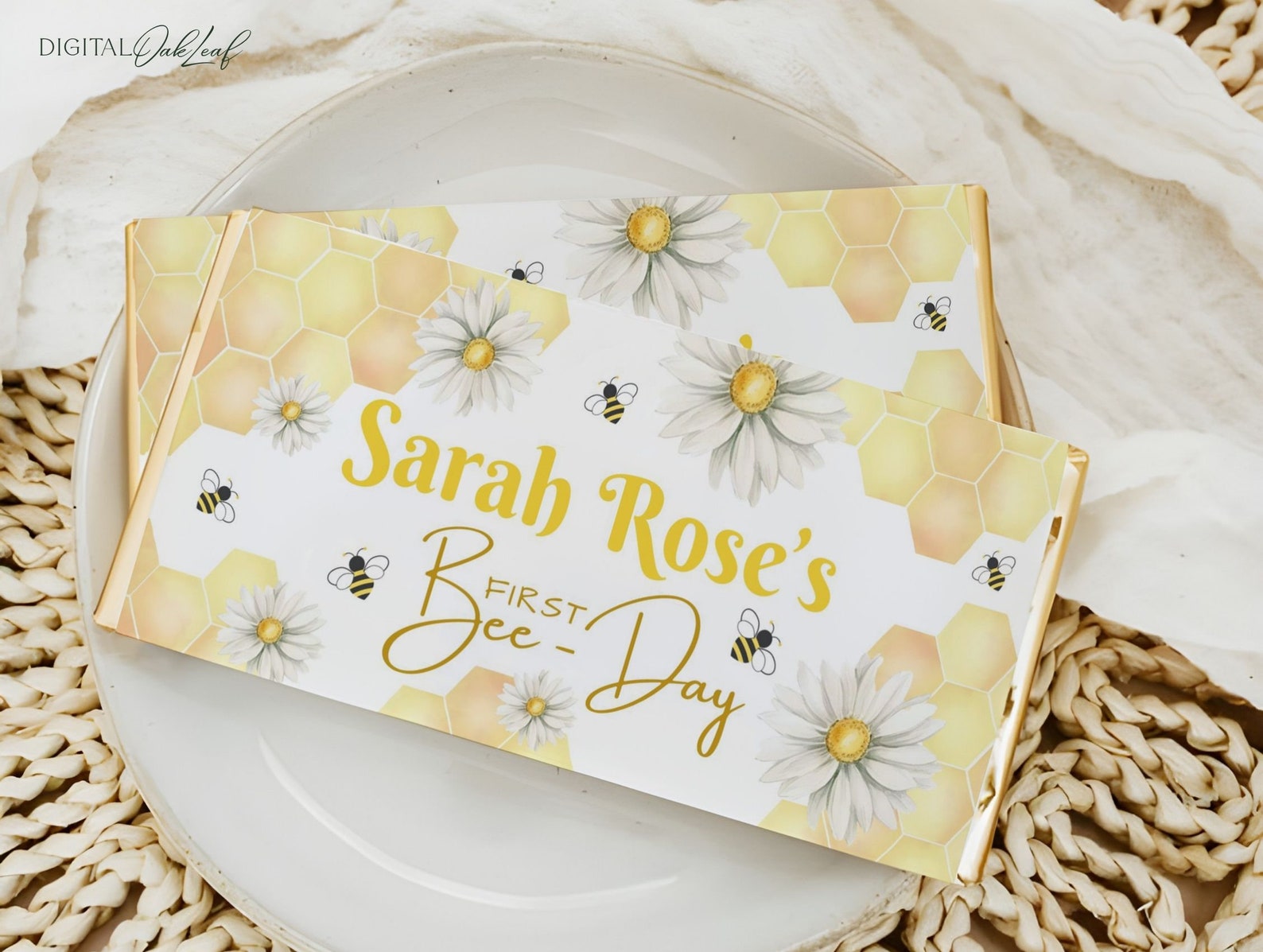 Editable 1st Bee-day Candy Bar Wrapper, Bee Day Chocolate Wrapper ...