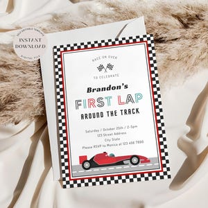 Racing Car Invitation, Editable Sport Car Party Invite, Boys Race Car ...