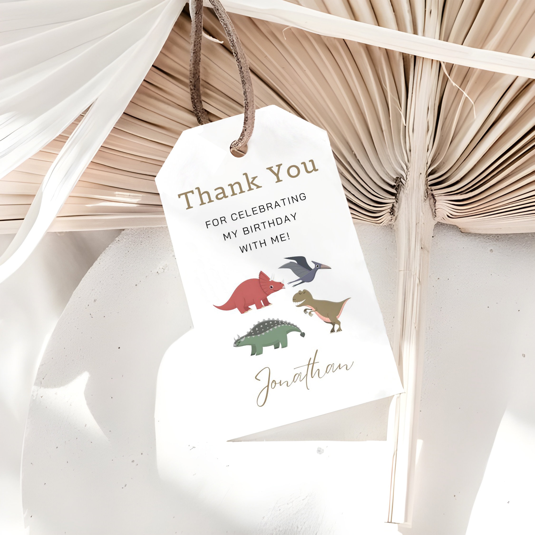 Editable Dinosaur Favor Tags, Dinosaurs Thank You Tags, Kids Dino ...