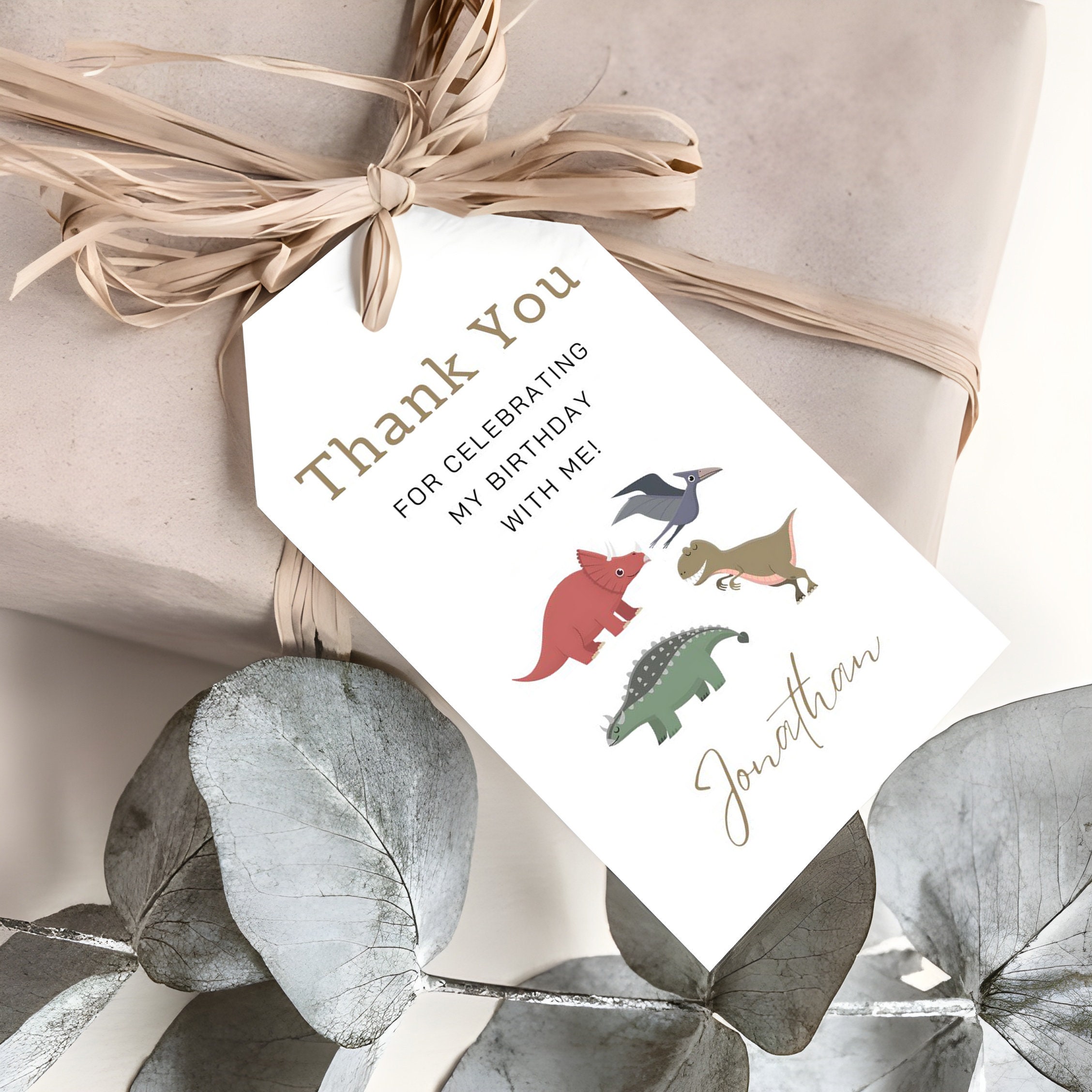 Editable Dinosaur Favor Tags, Dinosaurs Thank You Tags, Kids Dino ...