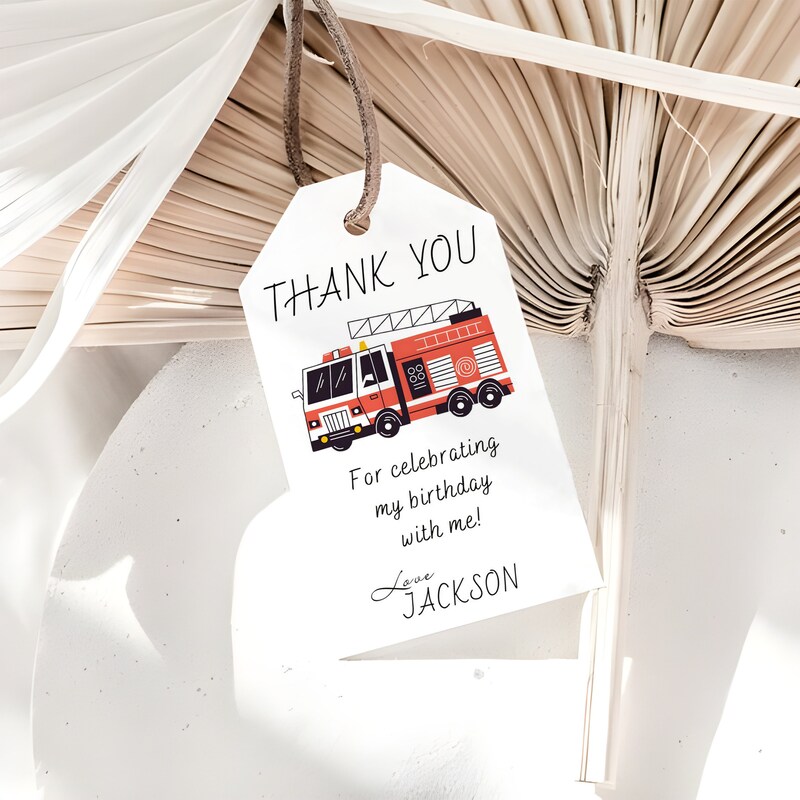 Fire Truck Thank You - Etsy