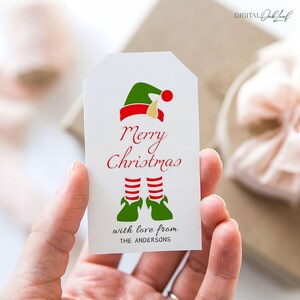 Christmas Gift Tag, Editable Elf Gift Tags, Holiday Gift Tag Template ...