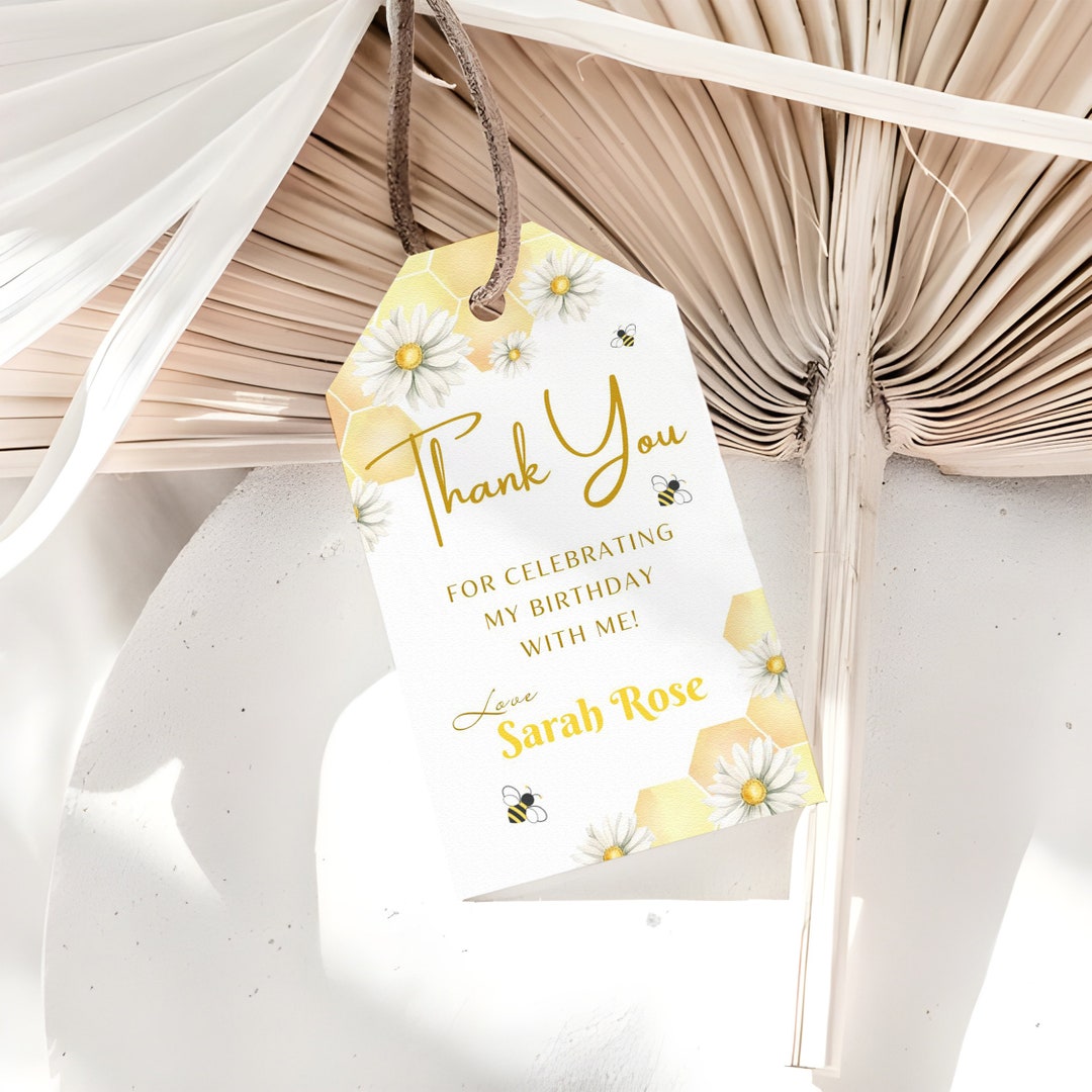 Editable Bee Favor Tags Template, Honey Bee Thank You Tags, Bees ...