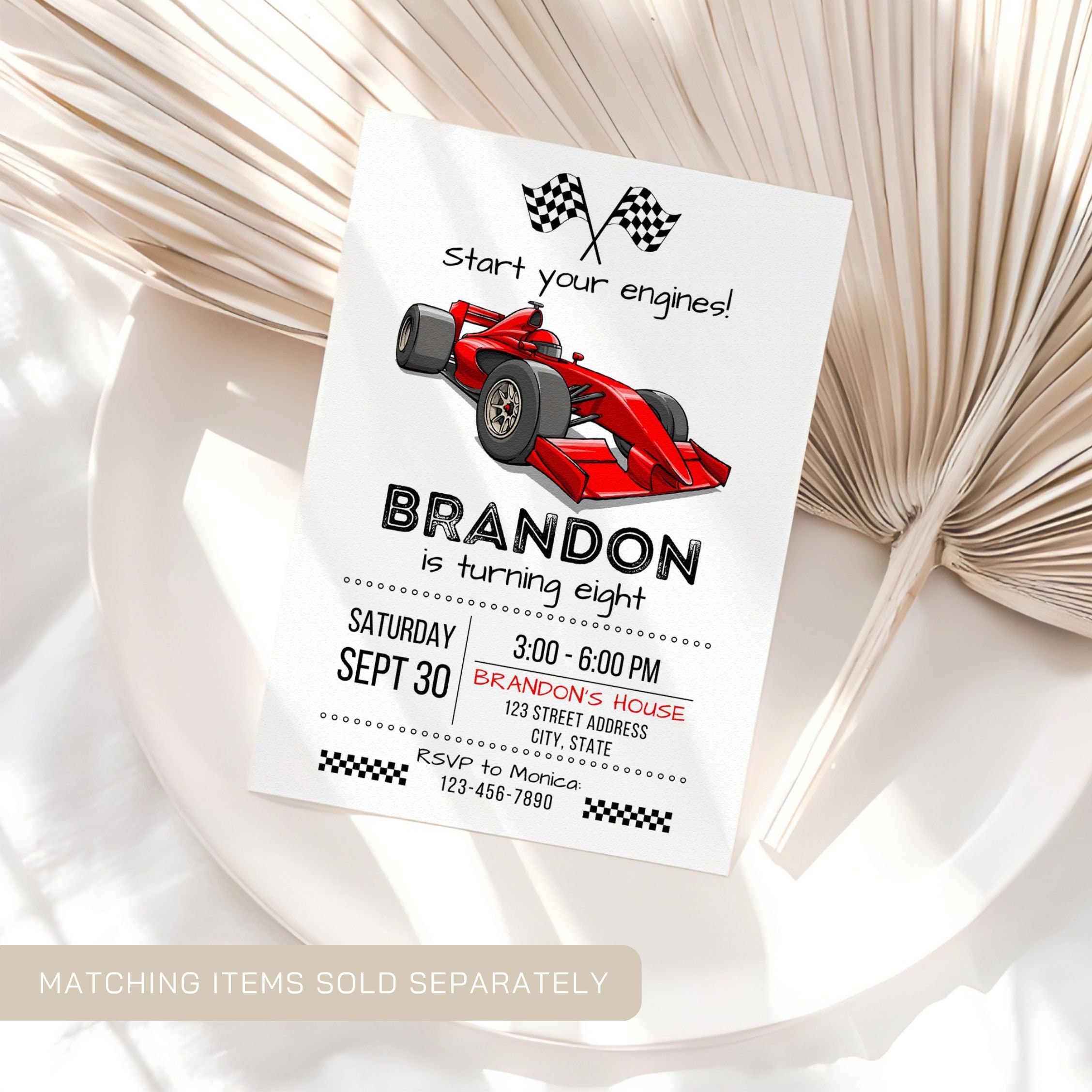 Editable Racing Car Thank You Tag, Formula Birthday Party Favor Tags ...