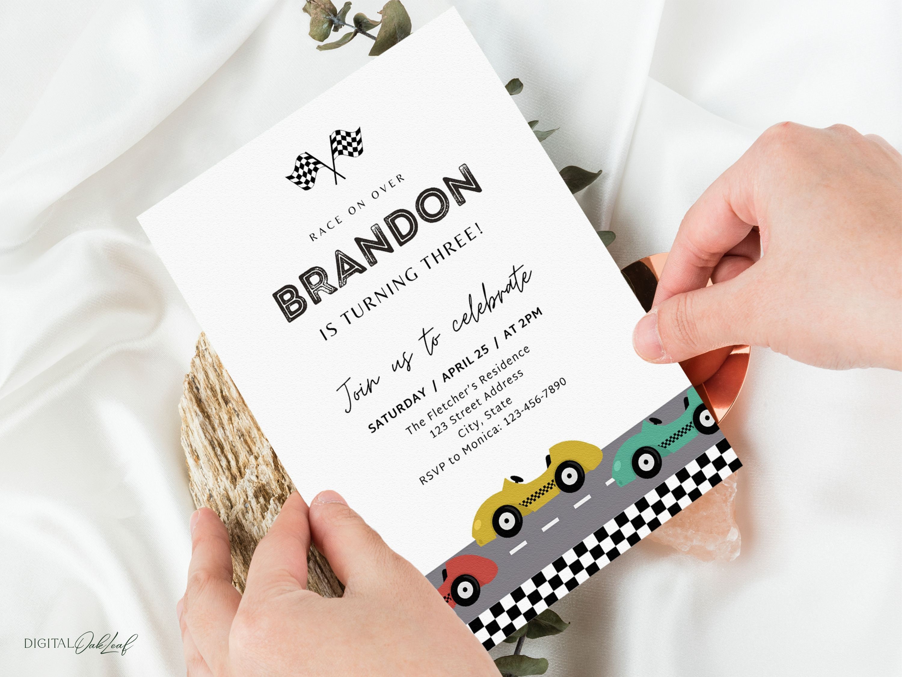 Editable Racing Car Birthday Invitation, Any Age Boys Birthday Invite ...