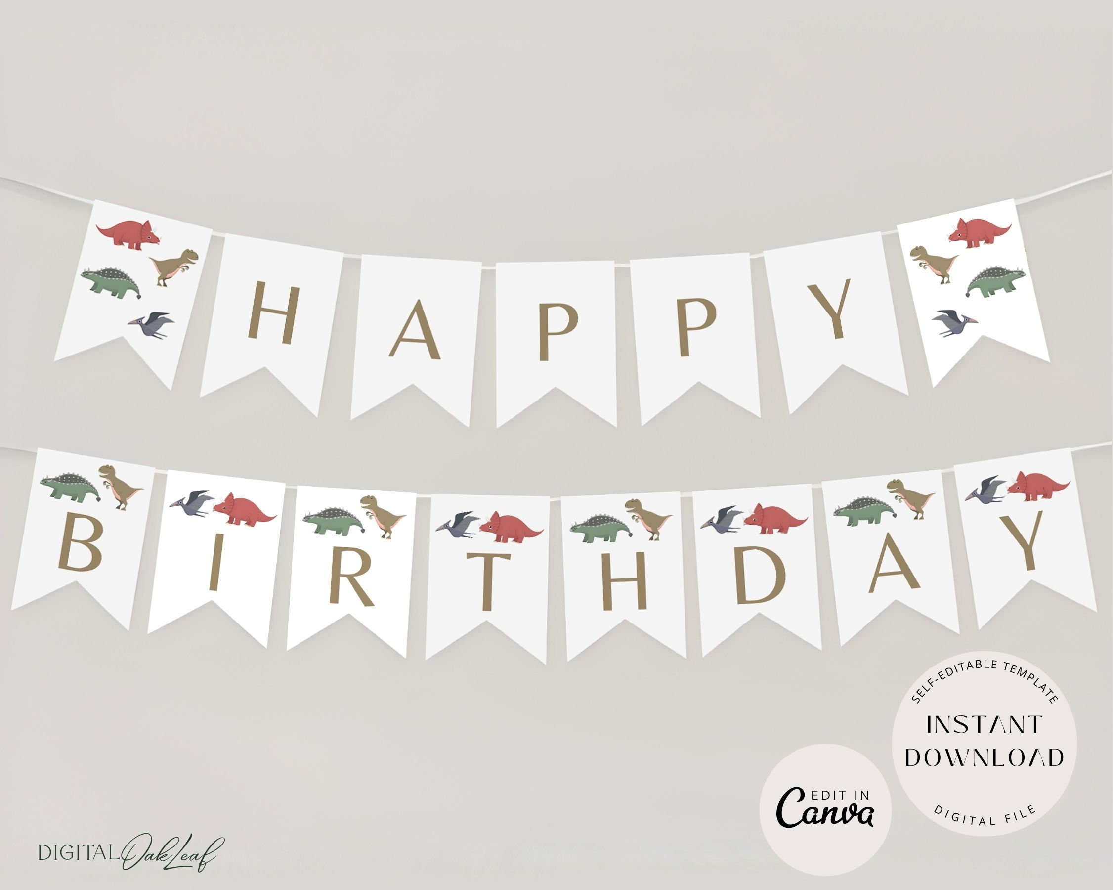 Editable Dinosaur Birthday Banner, Dinosaur Birthday Party Decor, Dino ...