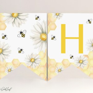 Editable Bee Day Birthday Banner, Happy Birthday Party Decor Template ...