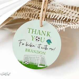 Soccer Round Favor Tag, Circle Birthday Thank You Tag Template ...